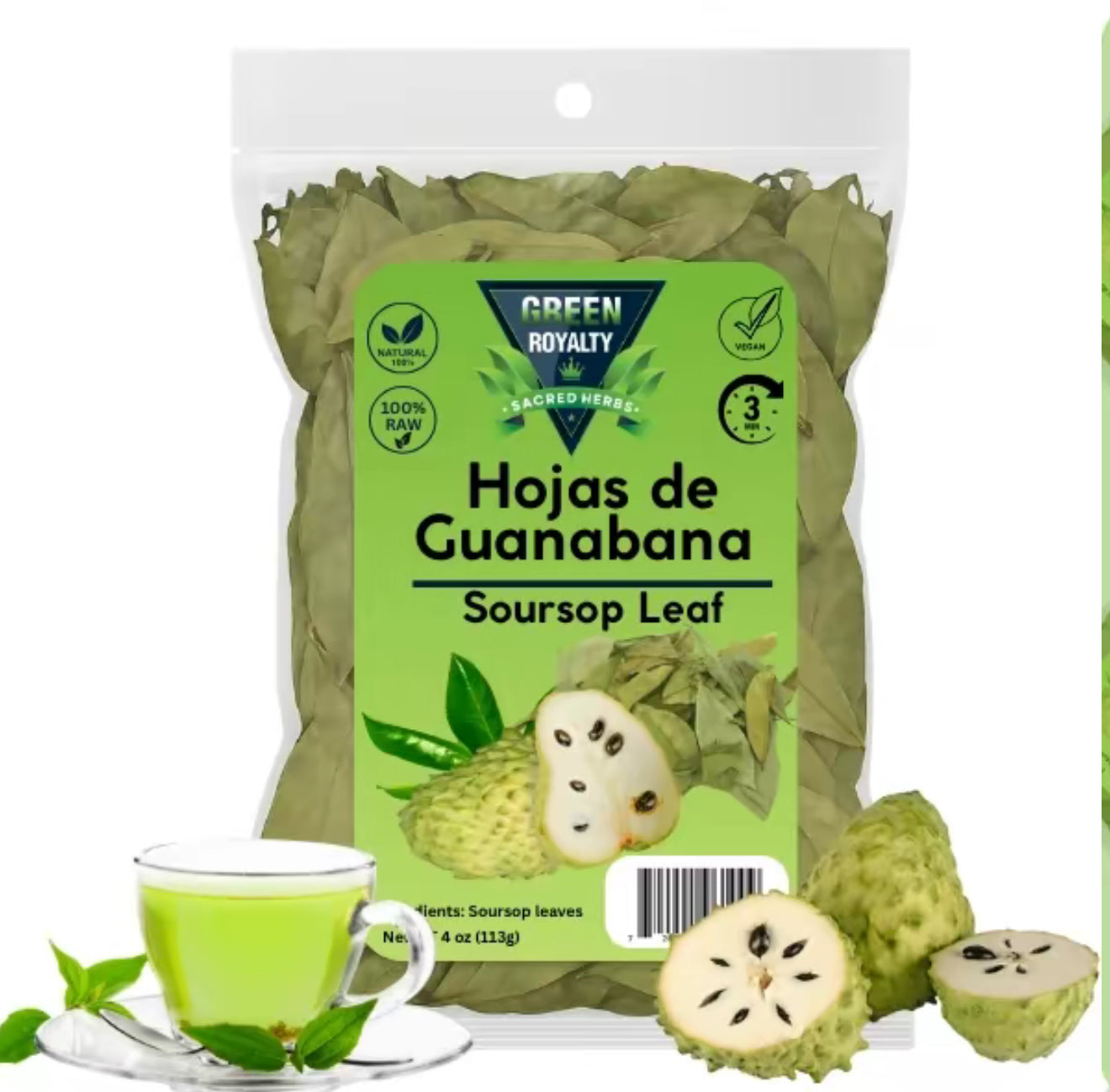 Whole Dried Graviola Soursop Leaves (4 oz 113g+ Leaves Per Bag) Hoja D ...